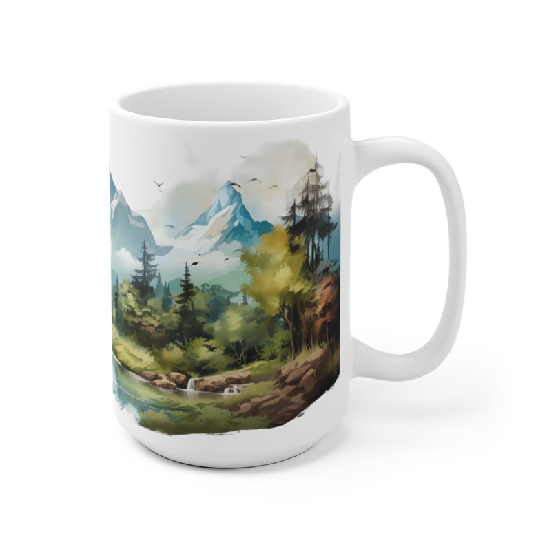 Chic Line Art Landscape Mug | Stylish Minimalism for Your Brew - Etsy
