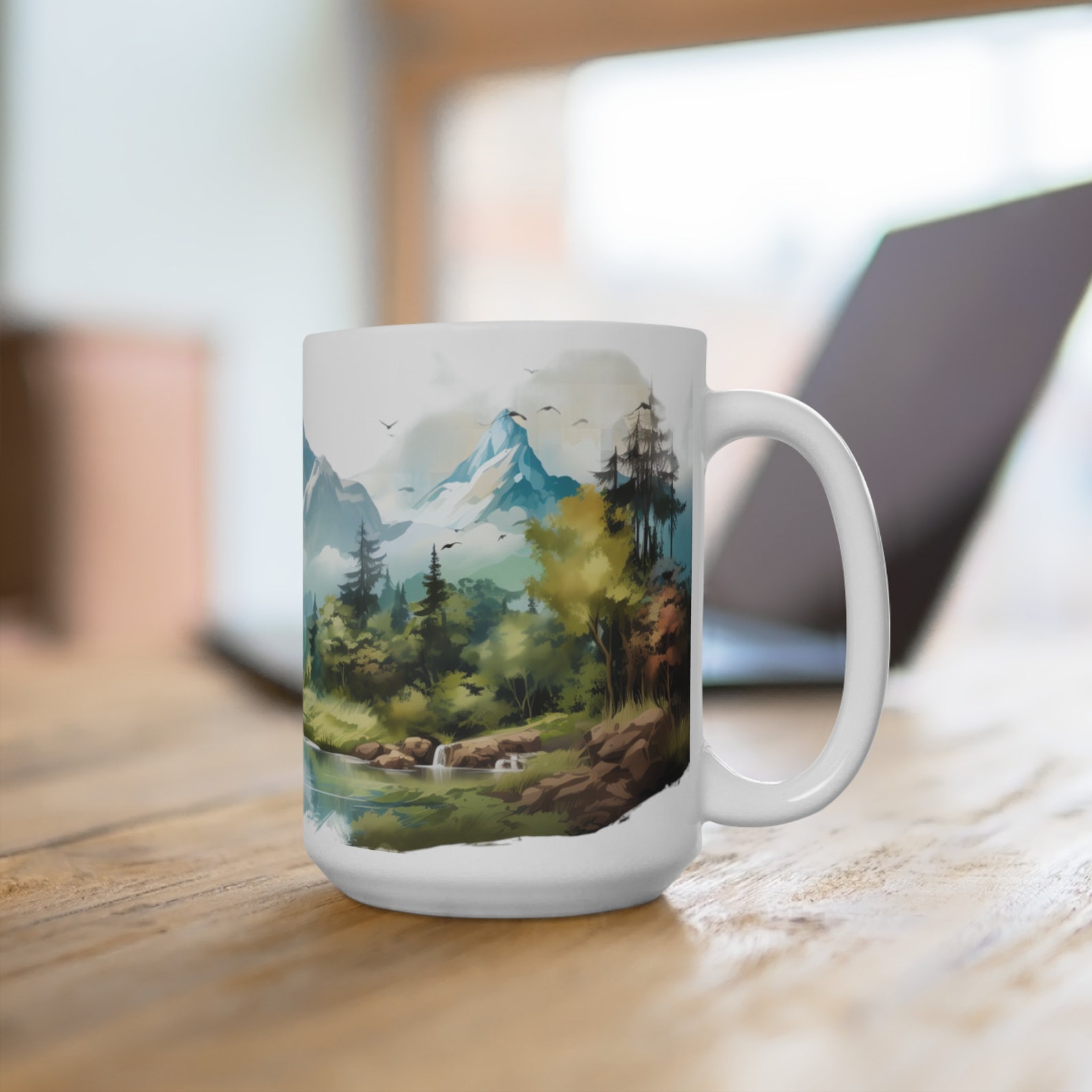 Chic Line Art Landscape Mug | Stylish Minimalism for Your Brew - Etsy