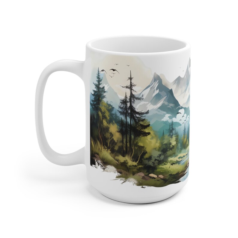Chic Line Art Landscape Mug | Stylish Minimalism for Your Brew - Etsy