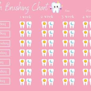 Printable Teeth Brushing Chart Brush Your Teeth Boho Tooth Chart Kids ...