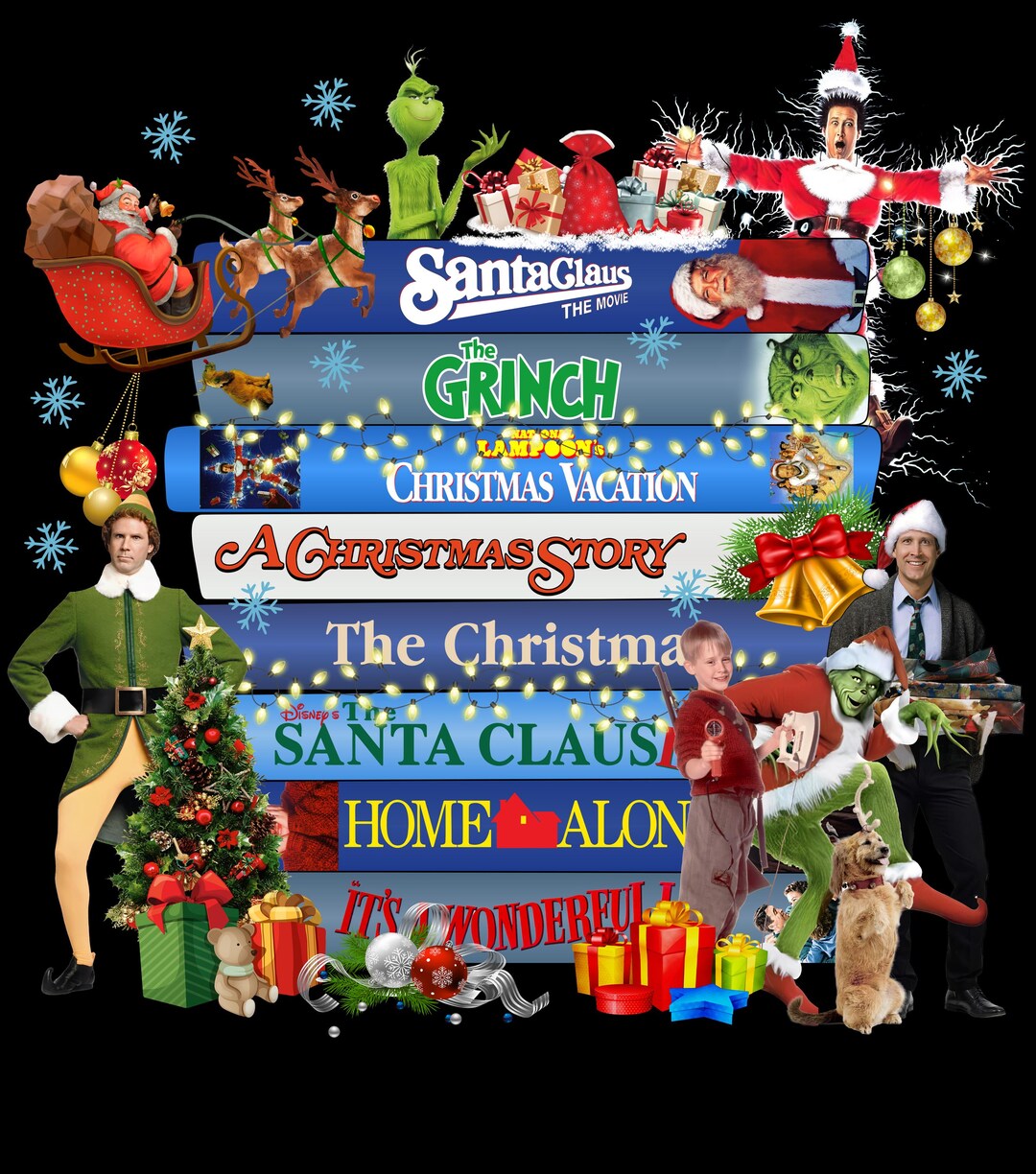 90s Style Christmas Png, Christmas Movies VHS Png, 90s Christmas Png ...