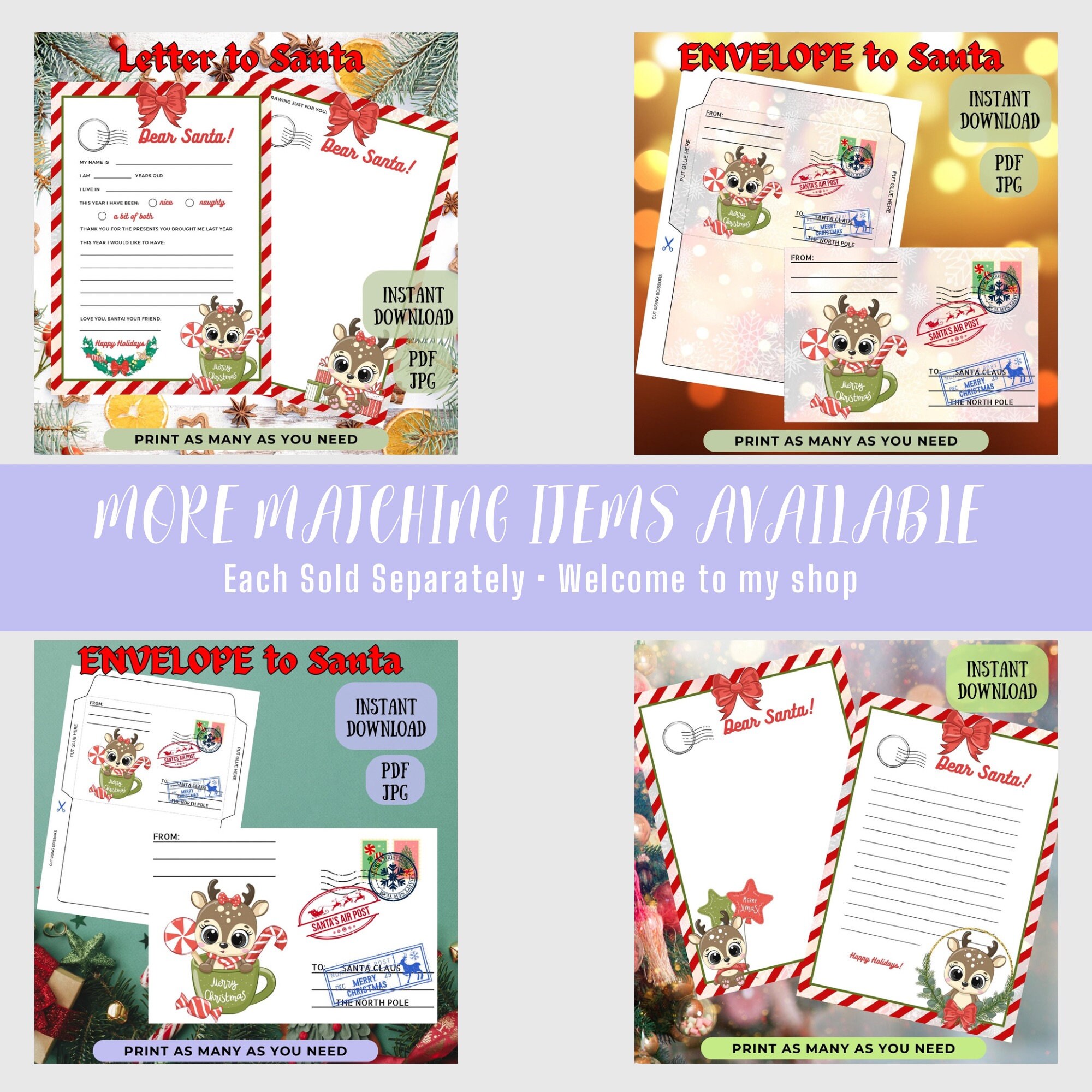 Christmas Santa A5 Letter Writing Paper Cute Xmas Stationery - Etsy