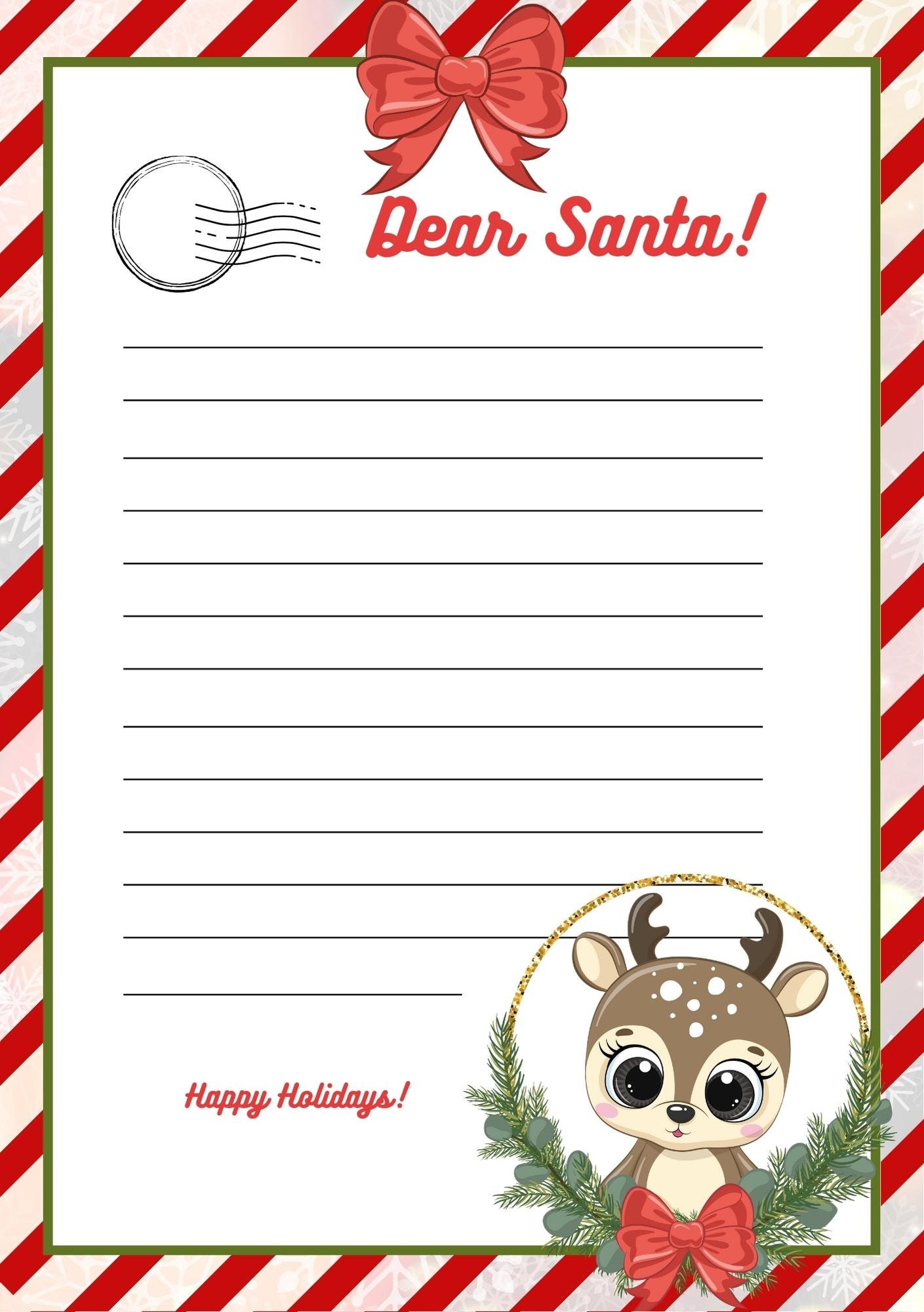 Christmas Santa A5 Letter Writing Paper Cute Xmas Stationery - Etsy
