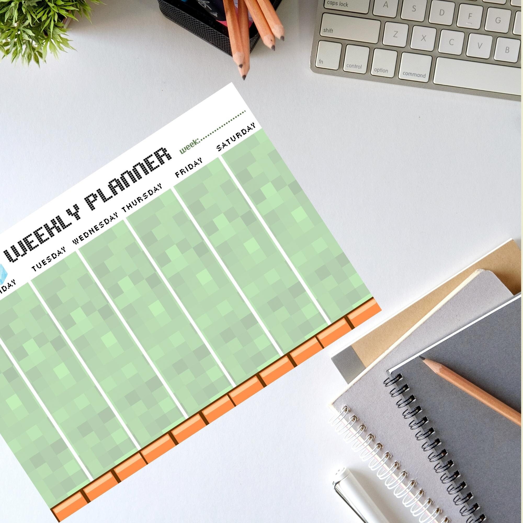 Minecraft Planner, Weekly Planner, Homeschool Planner, Daily Routine ...