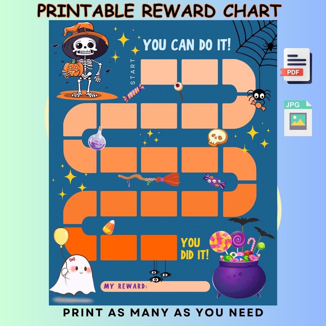 Halloween Potty Reward Chart Sticker Chart Toddler Reward - Etsy