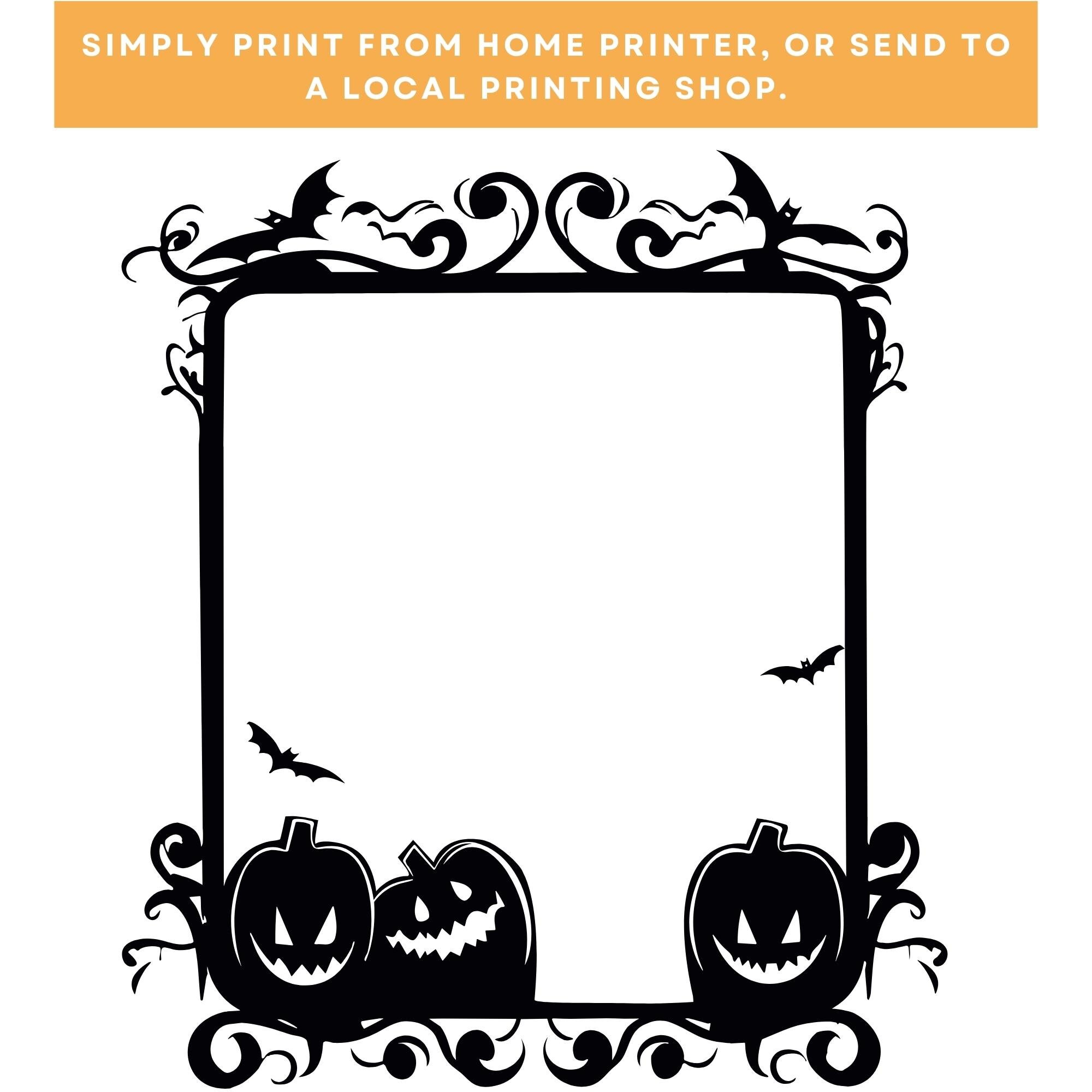 Halloween Printable Black Picture Frames Transparent Ghost - Etsy