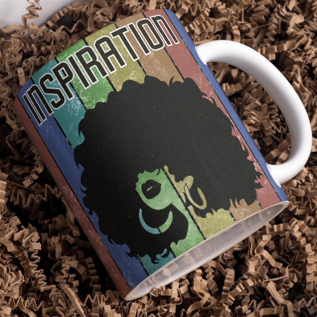 Black Girl Mug Wrap, Retro Afro Girl Png, Mug Sublimation Designs, 11oz ...