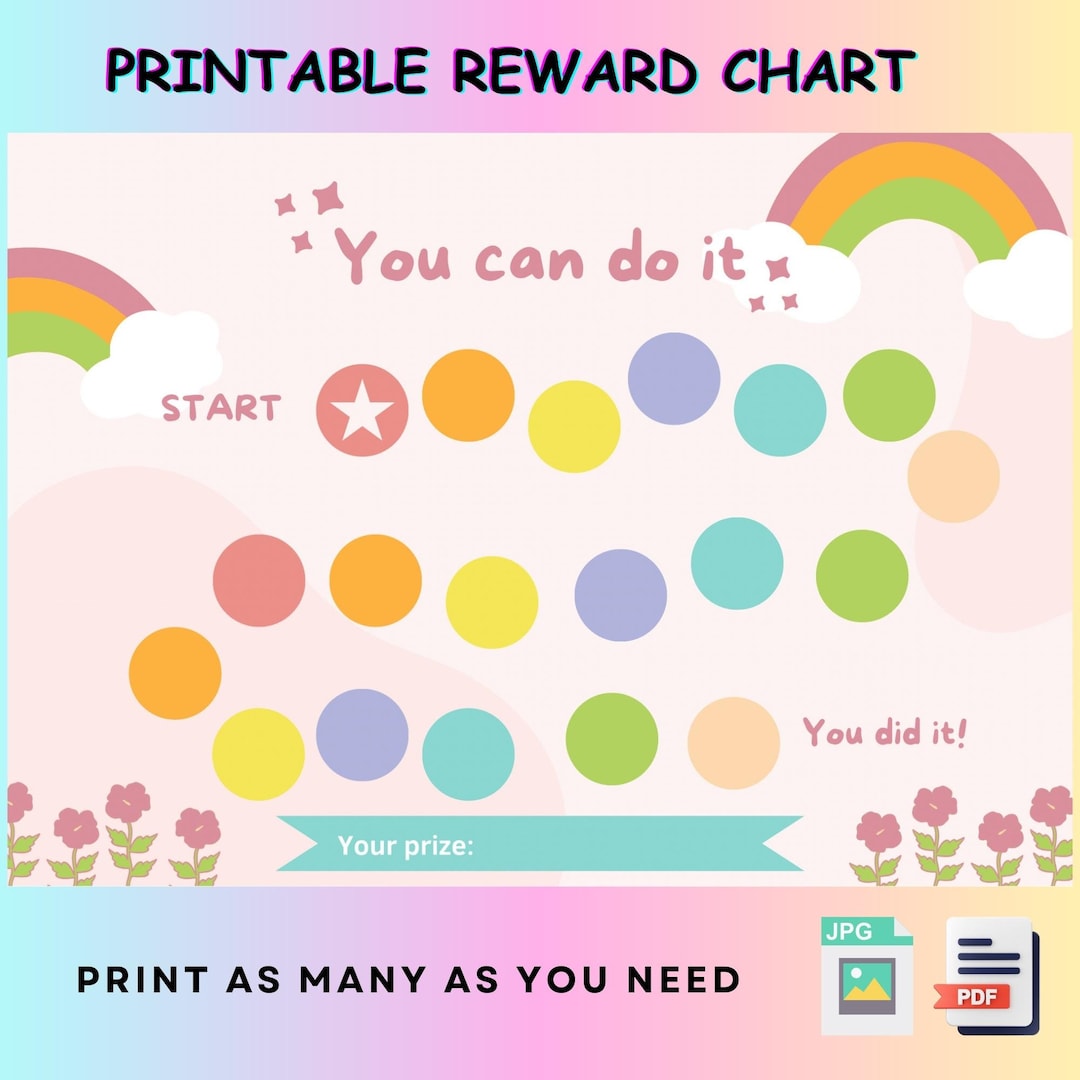 Printable Toddler Reward Chart for Kids Routine - Etsy