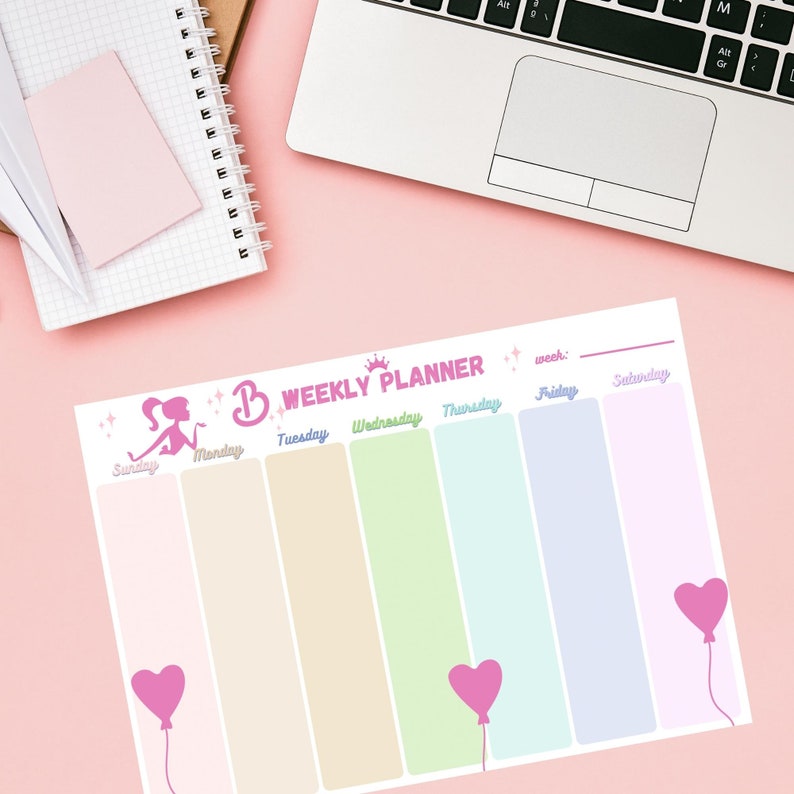 Printable Kids Weekly Planner, Barbie Planner, Printable Girl Planner ...