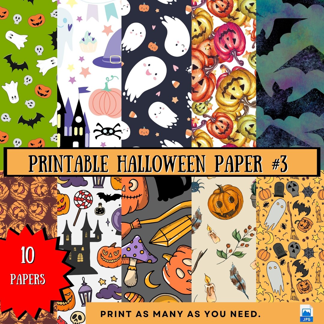 Trick or Treat Halloween Wallpaper, Seamless Paper Pack, Digital Paper ...