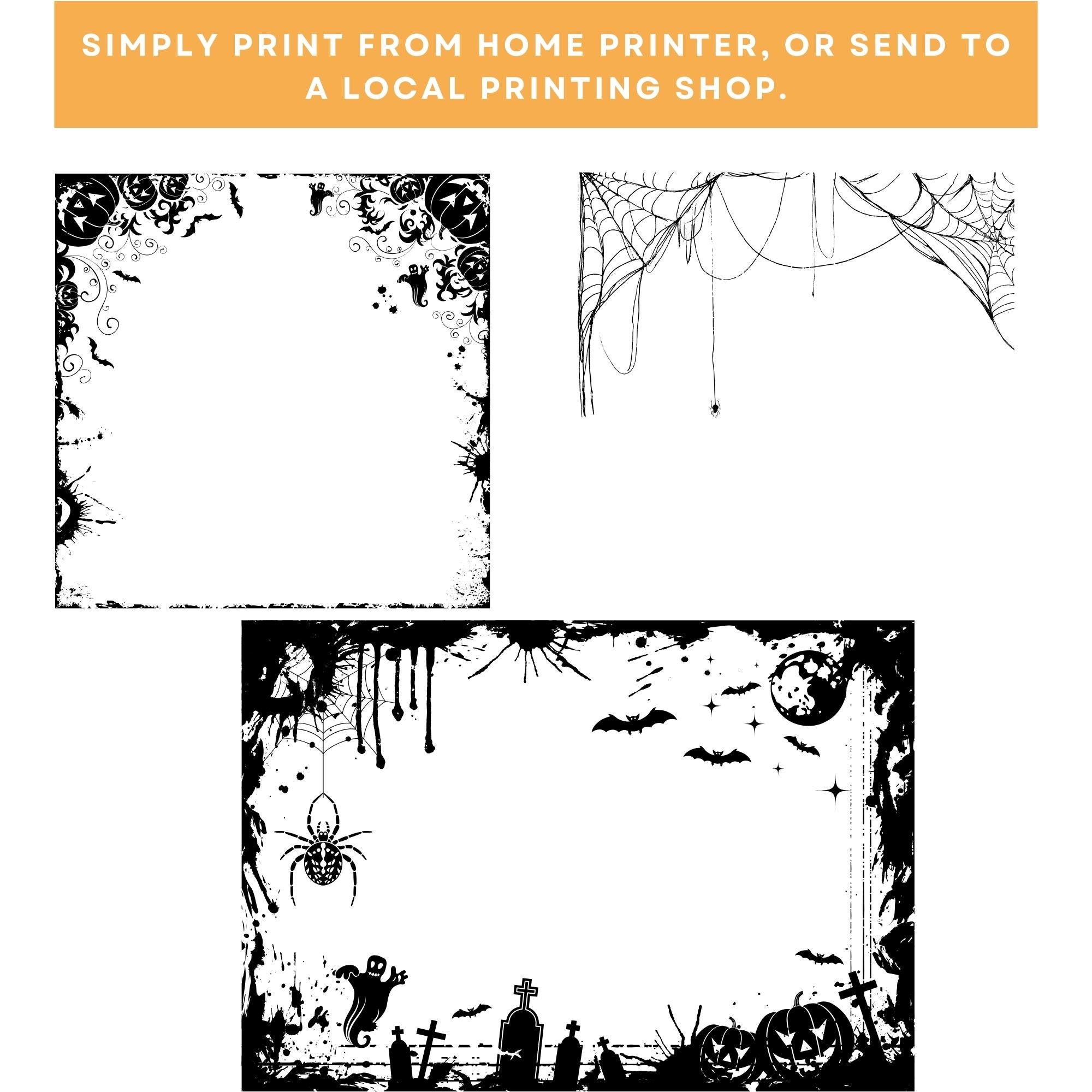 Halloween Printable Black Picture Frames Transparent Ghost - Etsy