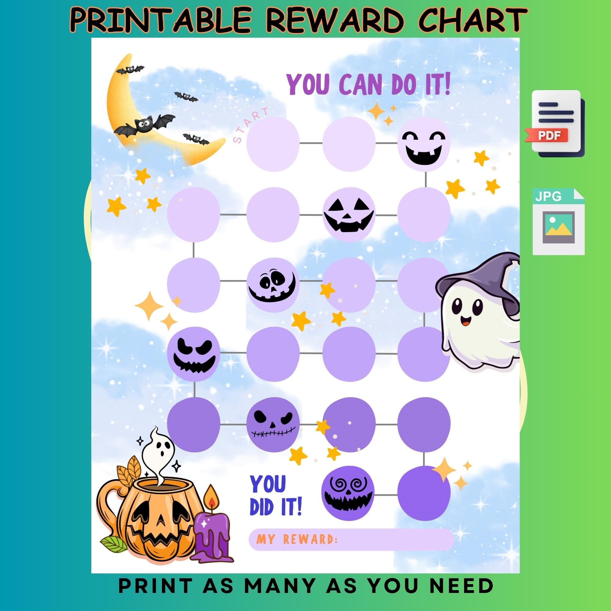 Halloween Potty Reward Chart Sticker Chart Toddler Reward - Etsy