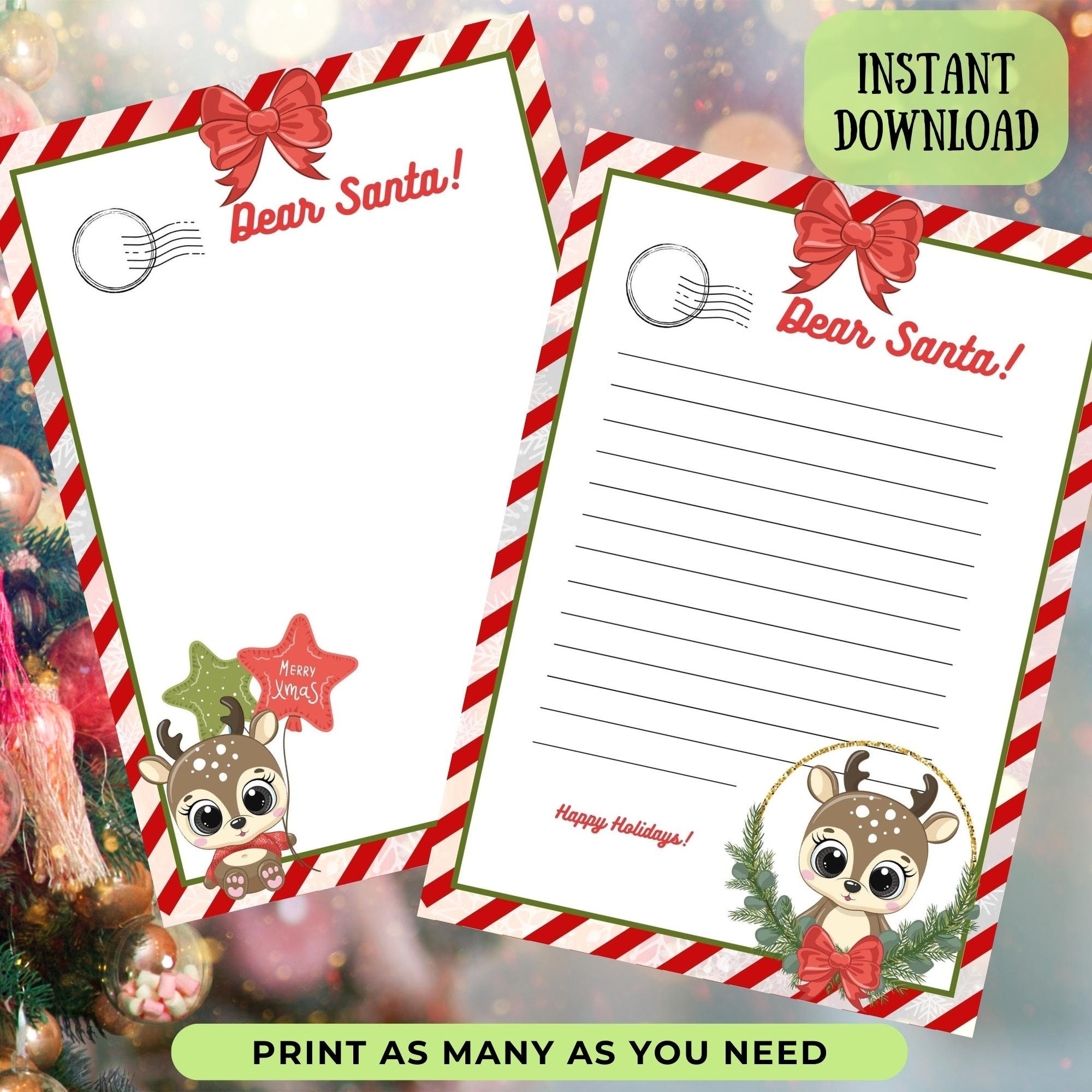 Christmas Santa A5 Letter Writing Paper Cute Xmas Stationery - Etsy