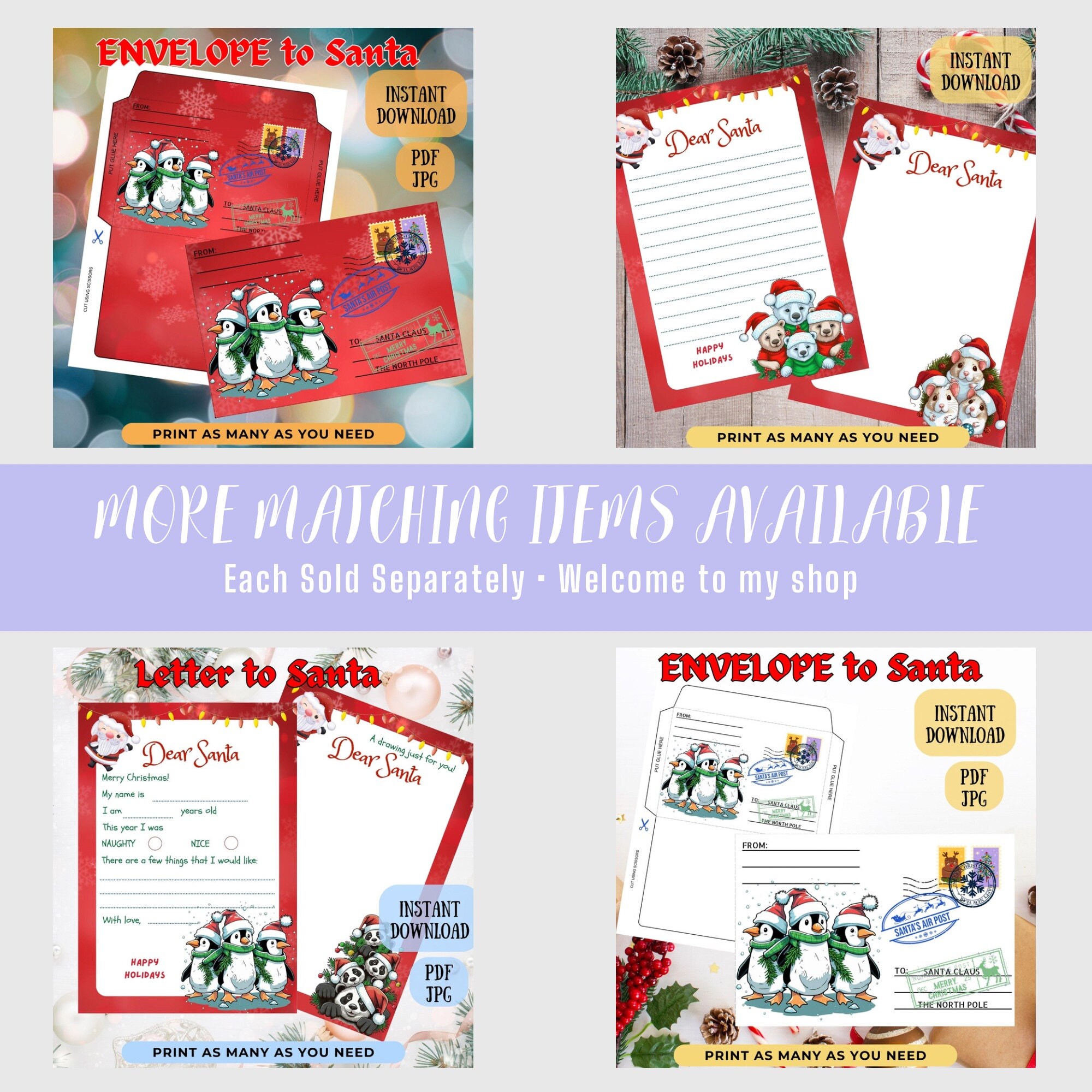 Christmas Santa A5 Letter Writing Paper Cute Xmas Stationery - Etsy