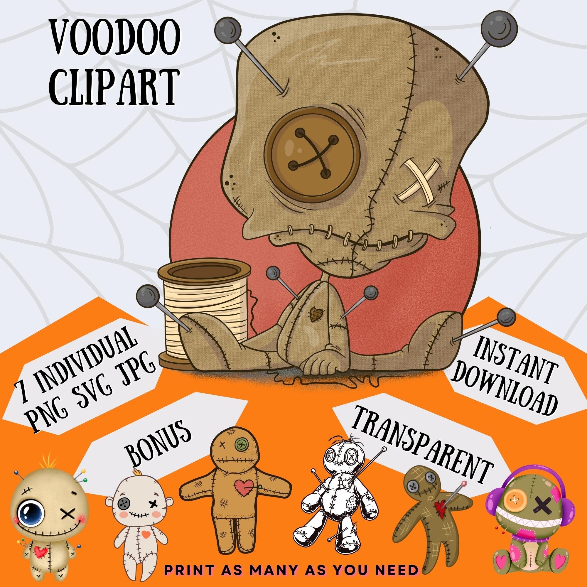 Cute Voodoo Doll Clipart Halloween Theme Voodoo Doll Svg Etsy