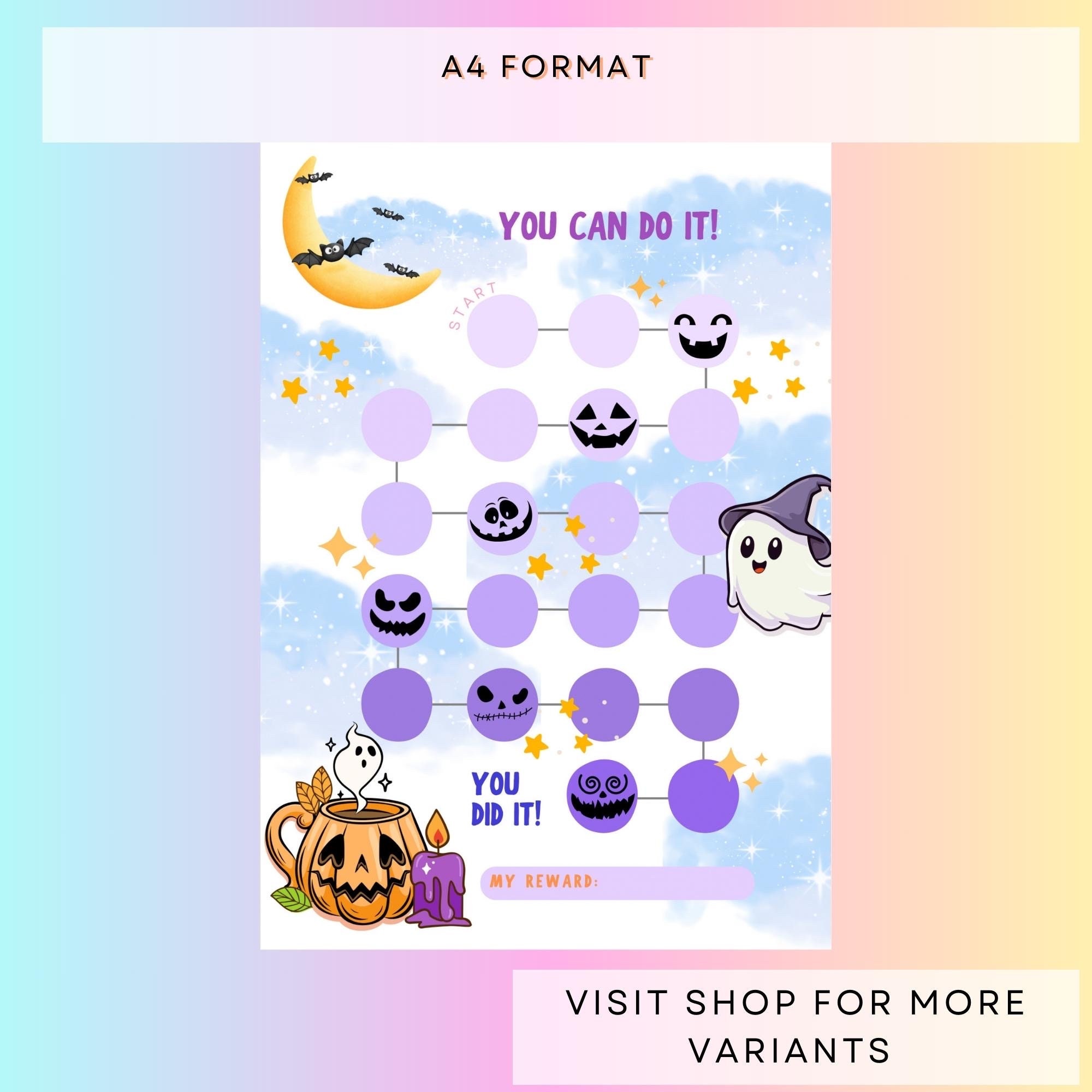 Halloween Potty Reward Chart Sticker Chart Toddler Reward - Etsy
