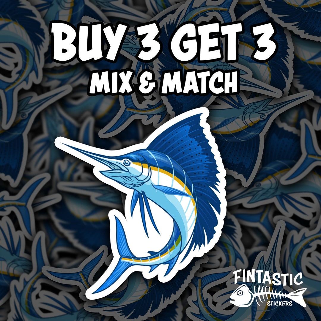 Marlin Die Cut Sticker - Fishing Stickers- High-quality Decals - Etsy