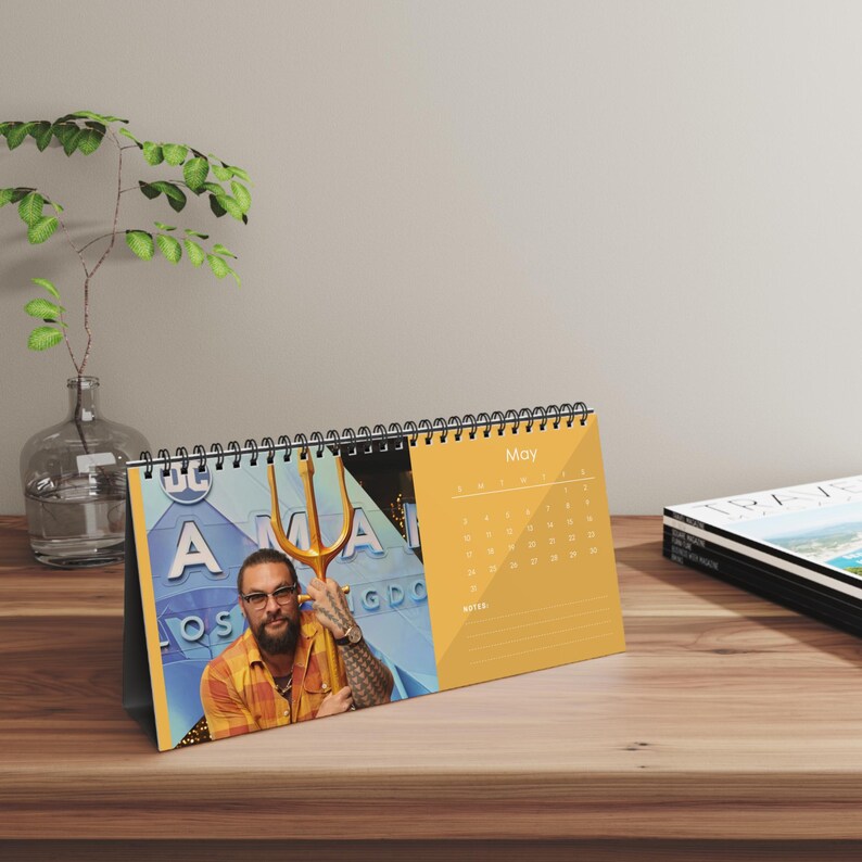 Jason Momoa 2026 Desk Calendar | Premium Spiral Bound Celebrity Photo ...