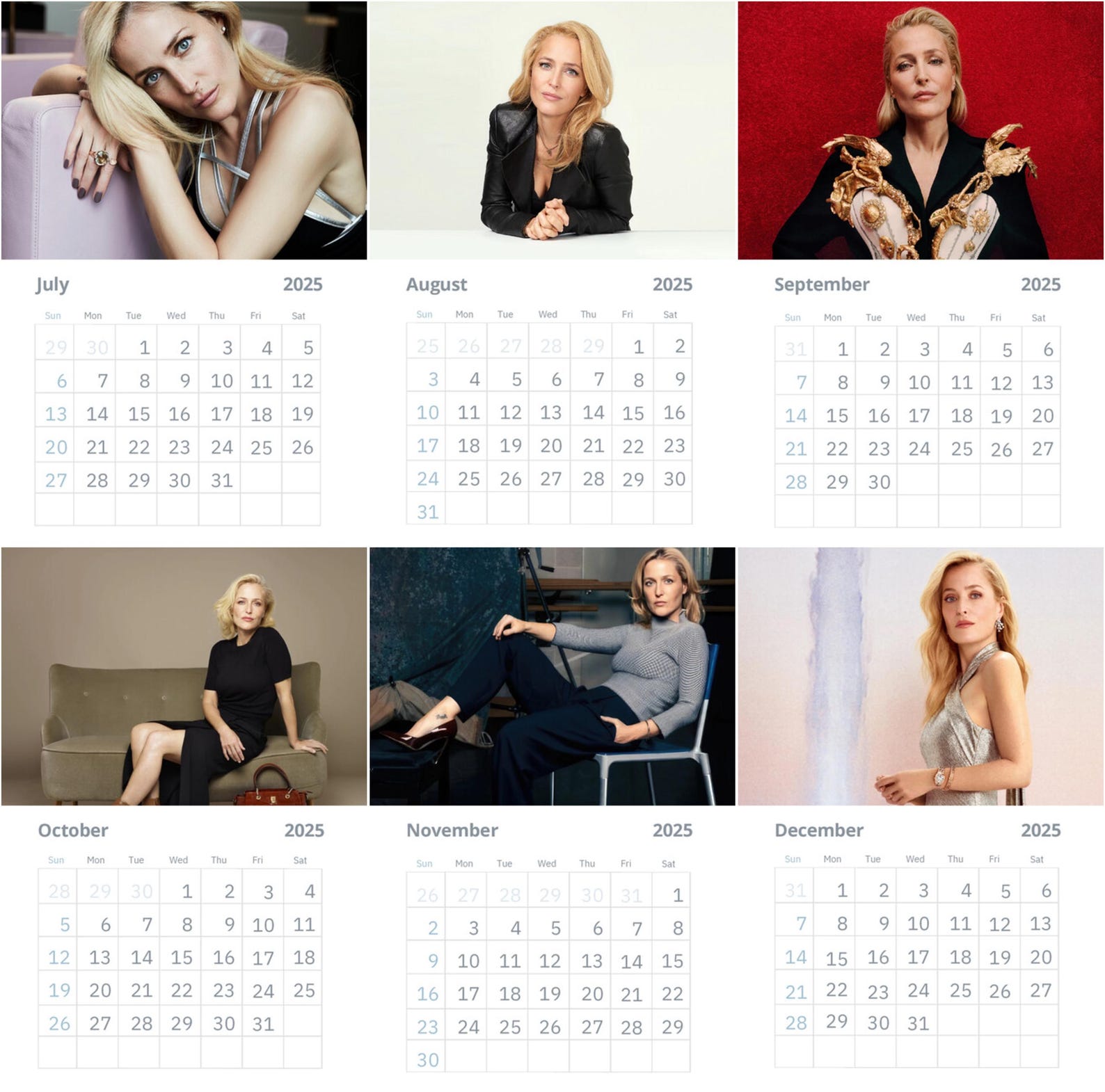 Gillian Anderson Wall Calendars (large Size) - Etsy