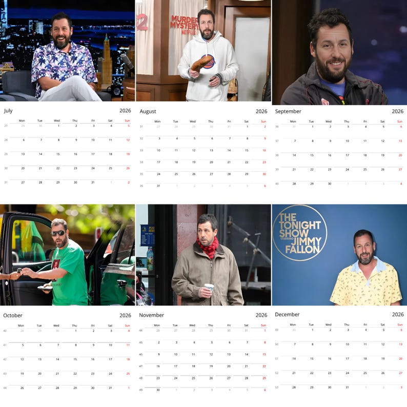 Adam Sandler 2026 Wall Calendar (large Calendar) – Comedy Legend Fan ...