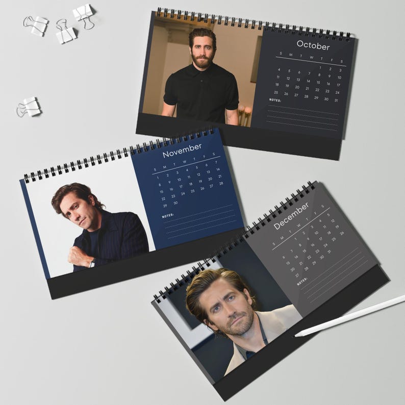 Jake Gyllenhaal 2026 Desk Calendar | Celebrity Photo Calendar | Spiral ...
