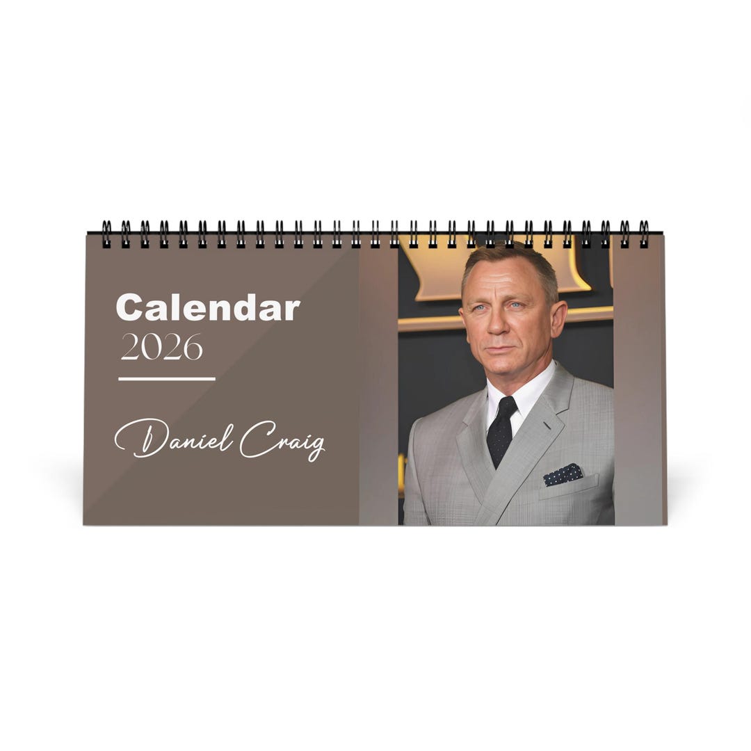 Daniel Craig 2026 Desk Calendar | Premium Spiral Bound Celebrity Photo ...