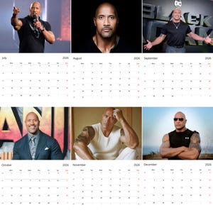 Dwayne Johnson 2026 Wall Calendar – Premium Actor & Wrestling Legend ...