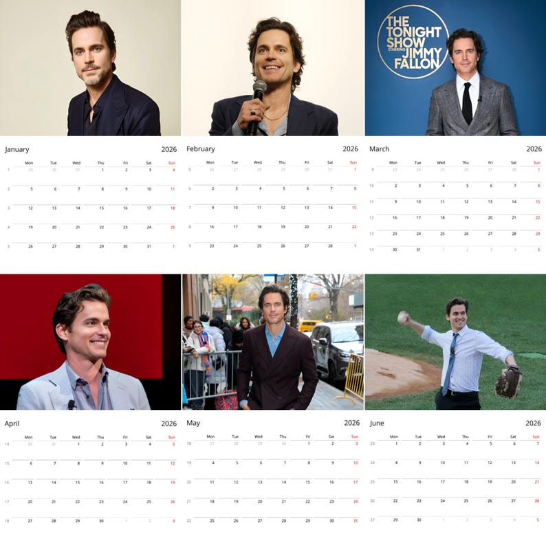Matt Bomer 2026 Wall Calendar – Premium Hollywood Star Calendar for ...