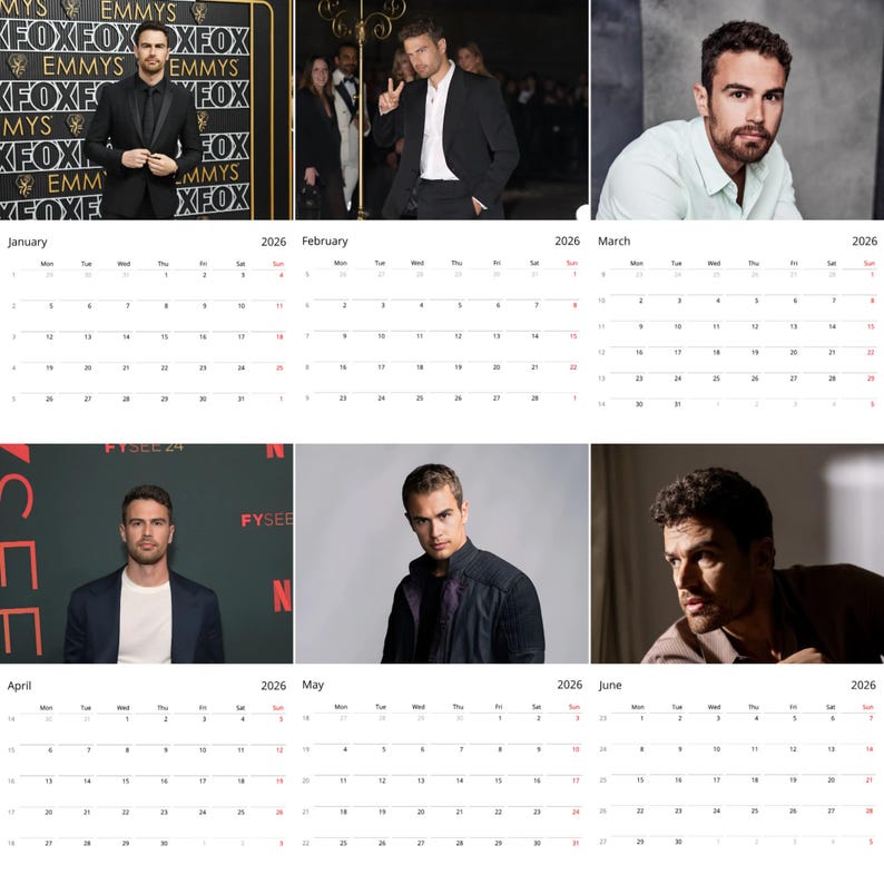 Theo James 2026 Wall Calendar – Premium Actor Calendar for Fans ...