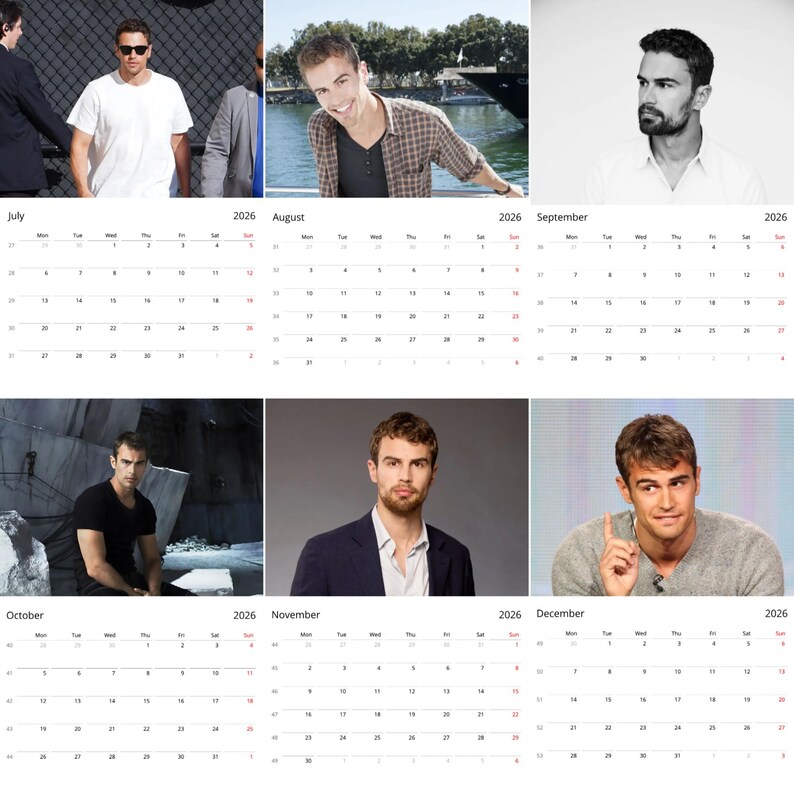 Theo James 2026 Wall Calendar – Premium Actor Calendar for Fans ...