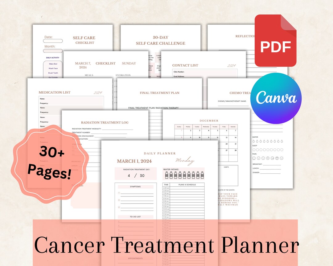 Cancer Treatment Planner 39 Page Medical Binder Chemotherapy Journal ...