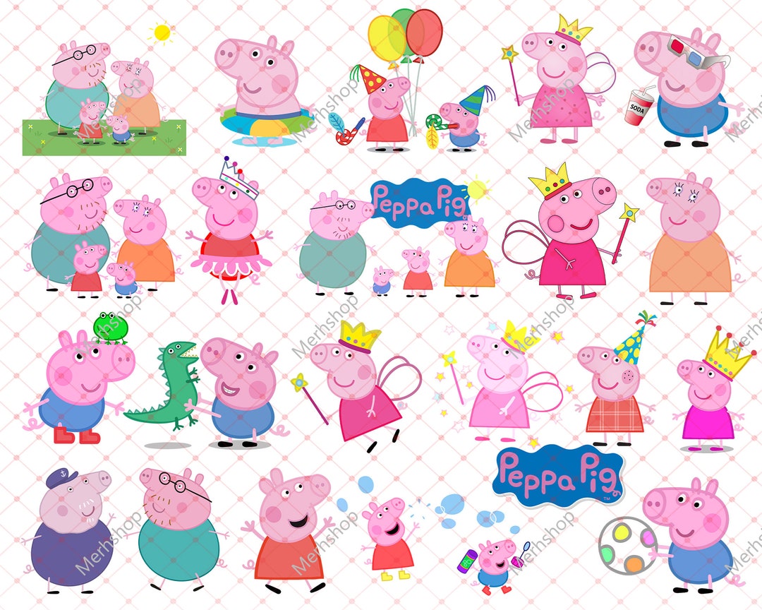 Peppa Pig PNG Bundle Peppa Pig Clipart Peppa Pig Cut File - Etsy