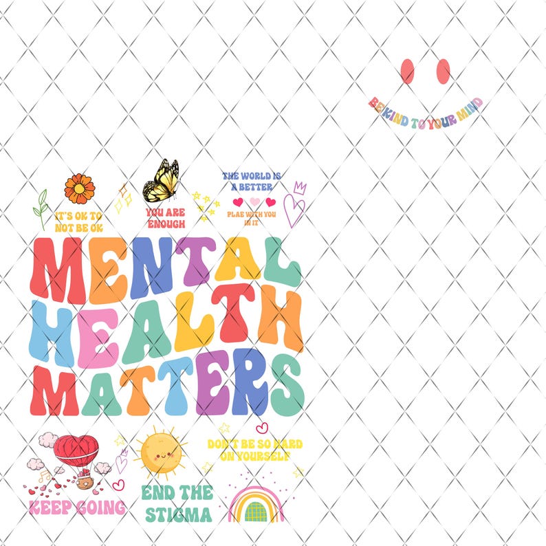 Mental Health Matters Png, Be Kind to Your Mind Png, Mental Health Png ...