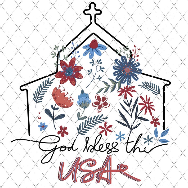 God Bless the USA Png, Christian America Png, 4th of July Png, Jesus ...