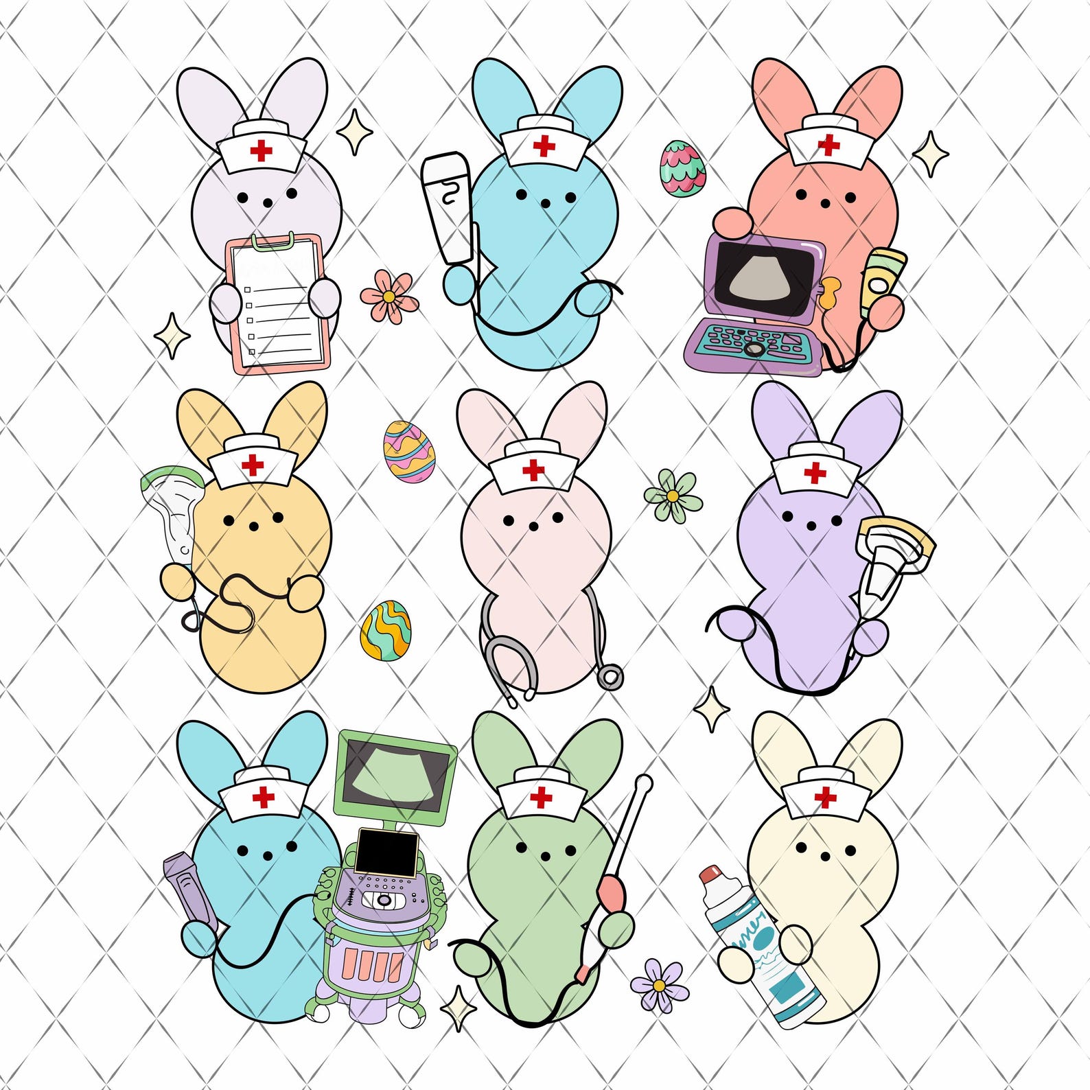 Nurse Bunny Easter Png, My Peeps SLP Png, Nurse Png, Nurse Easter Png ...