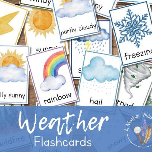 3 Part Nomenclature Weather Cards, Flashcards, Weather Study, Toddler ...