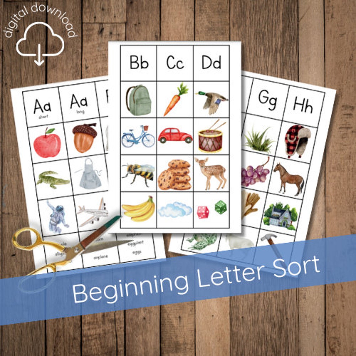 Beginning Letter Sound Sort, Initial Sound Matching Activity ...