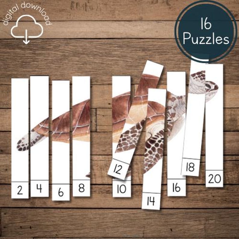 Ocean Number Sequencing Puzzles, Kids Math Activity, Preschool Toddler ...