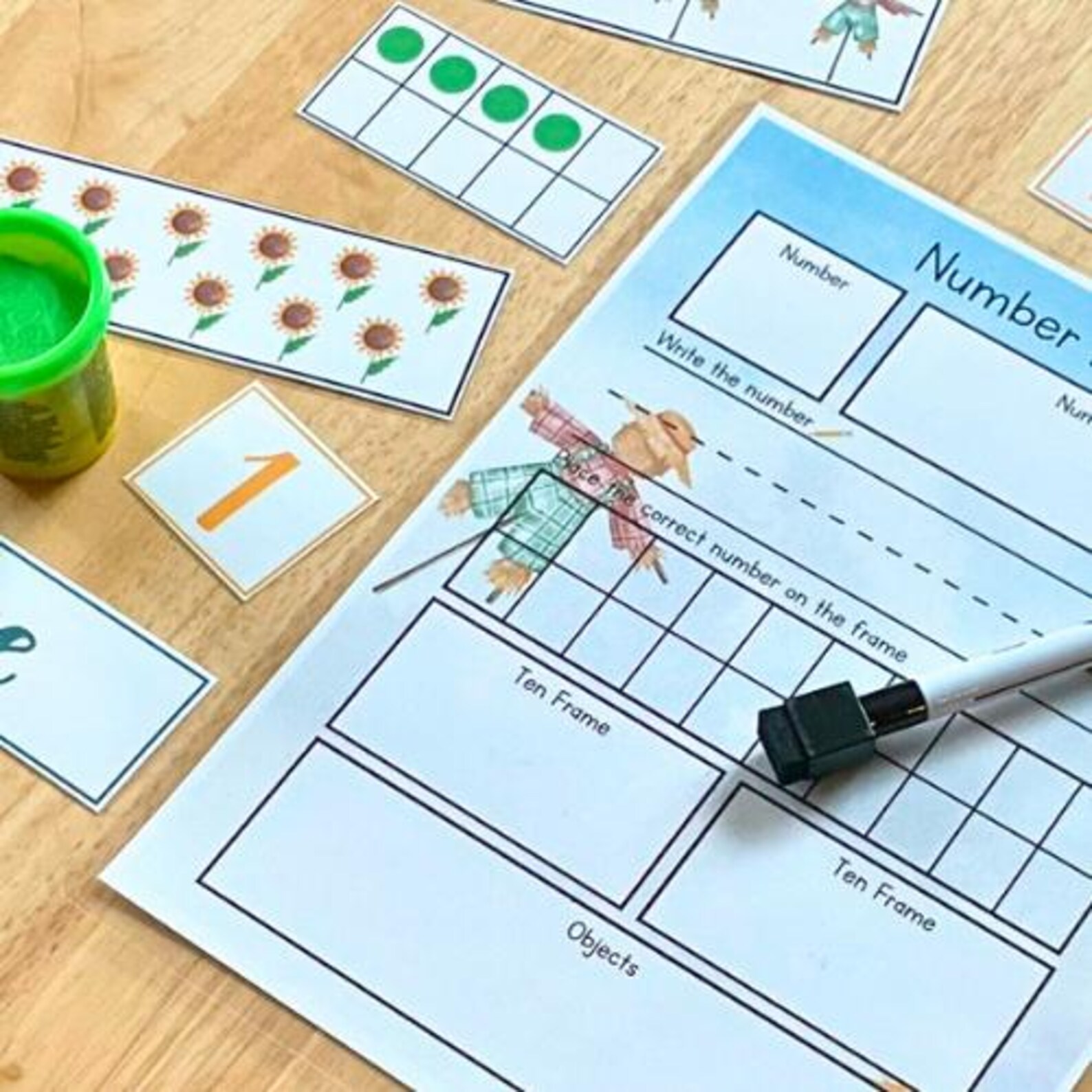 Farm Themed Number Match Game, Counting Practice 1-20, Printable Math ...