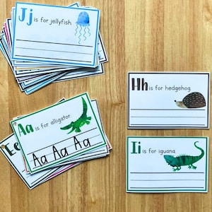ABC Animal Letter Tracing Cards, A-Z Alphabet Handwriting Practice ...