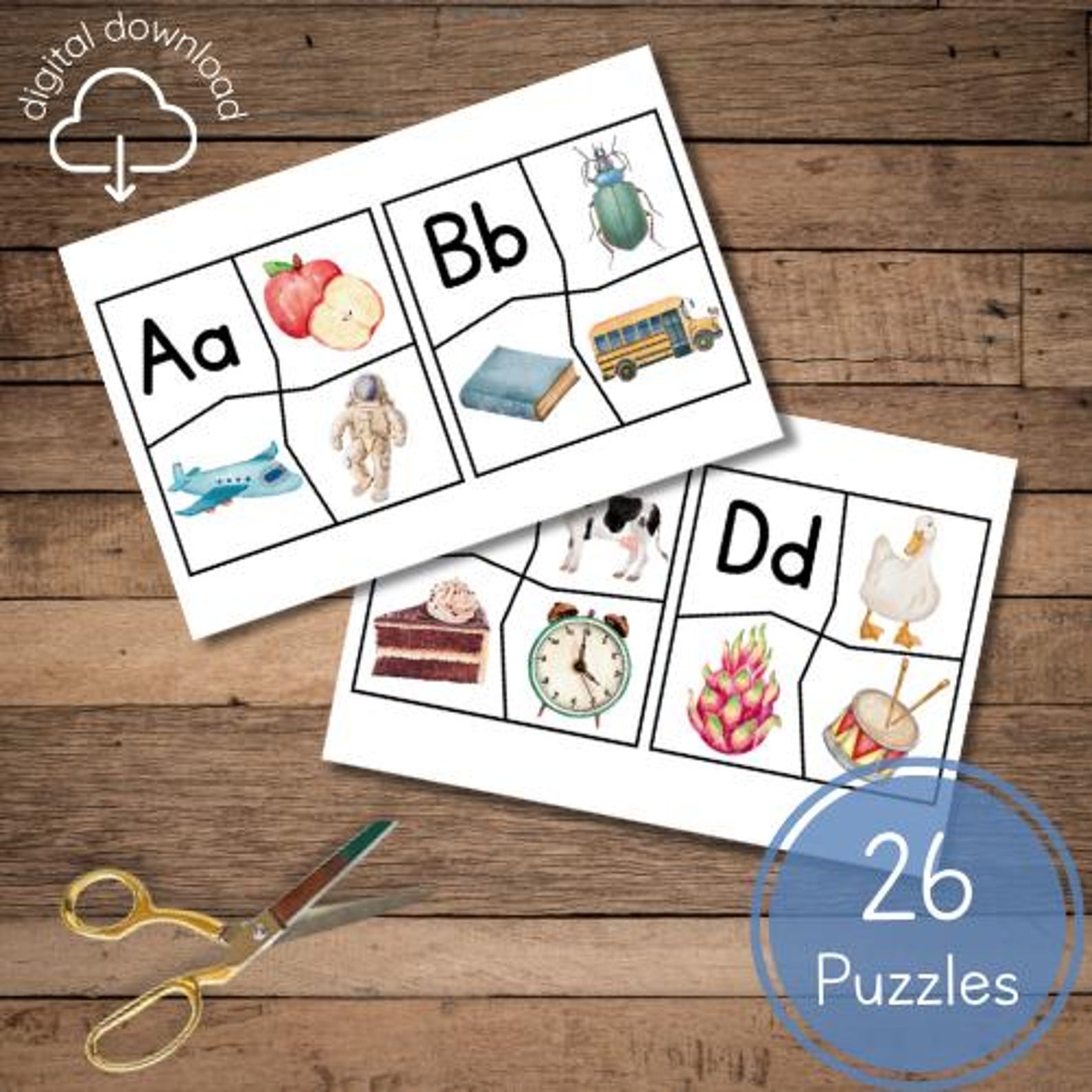 Beginning Letter Sound, ABC Puzzles, Alphabet Learning, Preschool ...