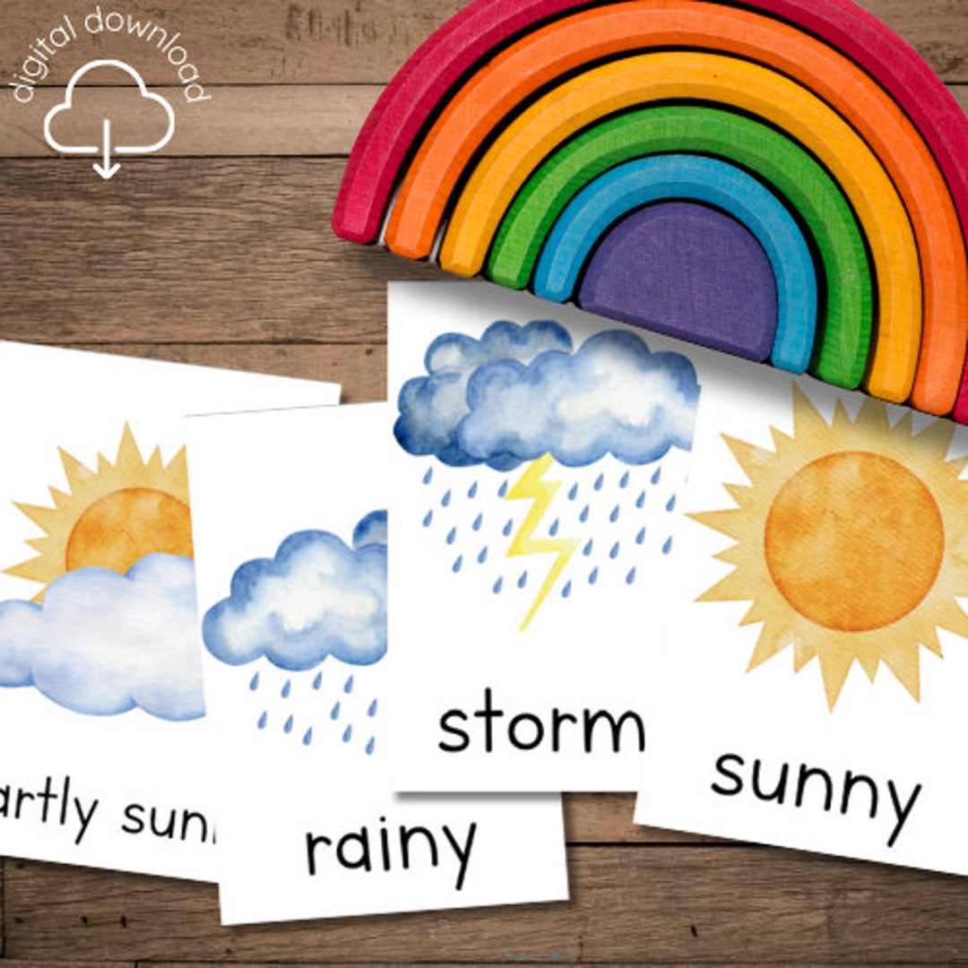 3 Part Nomenclature Weather Cards, Flashcards, Weather Study, Toddler ...
