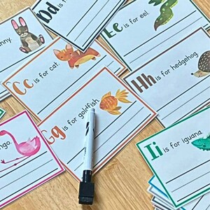 ABC Animal Letter Tracing Cards, A-Z Alphabet Handwriting Practice ...