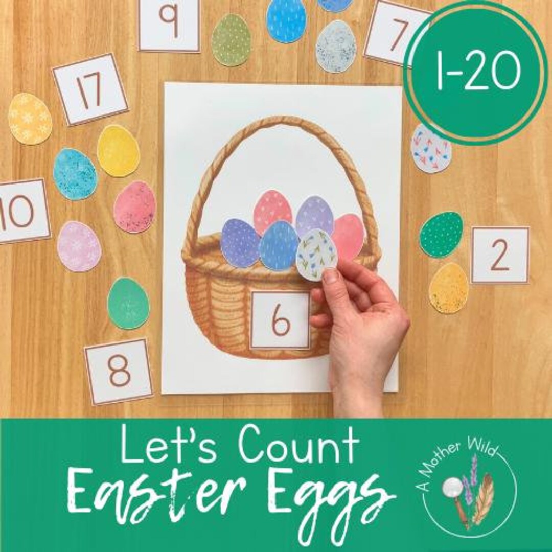 Easter Egg Counting Activity 1-20, Toddler Preschool Kindergarten Math ...