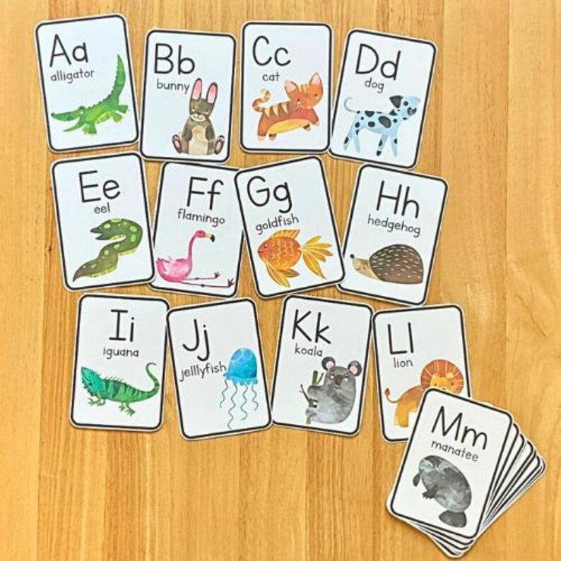 Mini ABC Flashcards, Animal Alphabet, Letter Learning, Early Learning ...