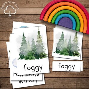3 Part Nomenclature Weather Cards, Flashcards, Weather Study, Toddler ...