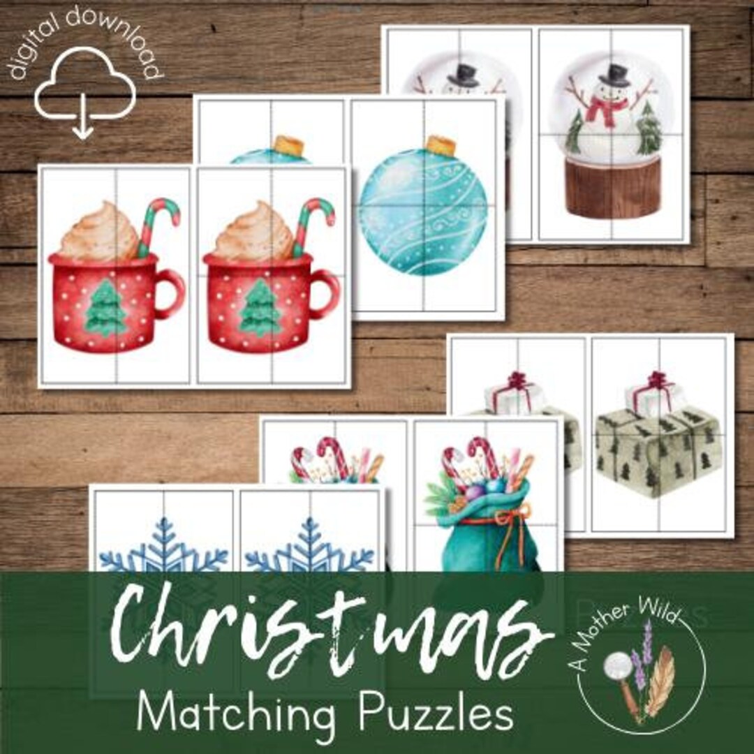 Christmas Matching Activity, Hands-on Kids Game, Winter Themed ...