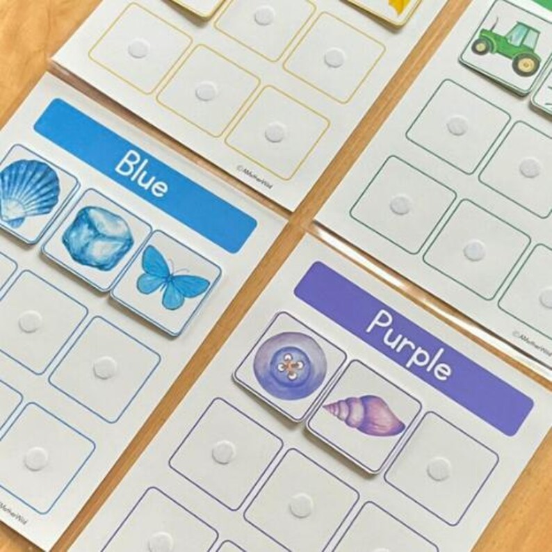 Color Match, Color Sorting Activity, Toddler Preschool Kindergarten ...