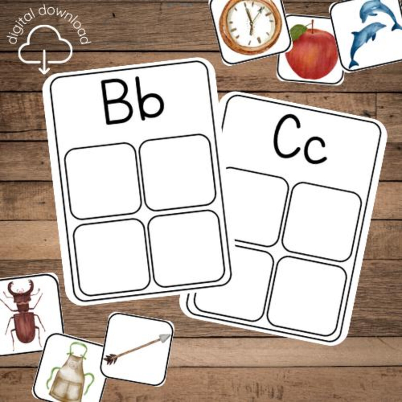 ABC Beginning Sound Matching Activity, ABC Letter Game, Homeschool ...