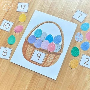 Easter Egg Counting Activity 1-20, Toddler Preschool Kindergarten Math ...